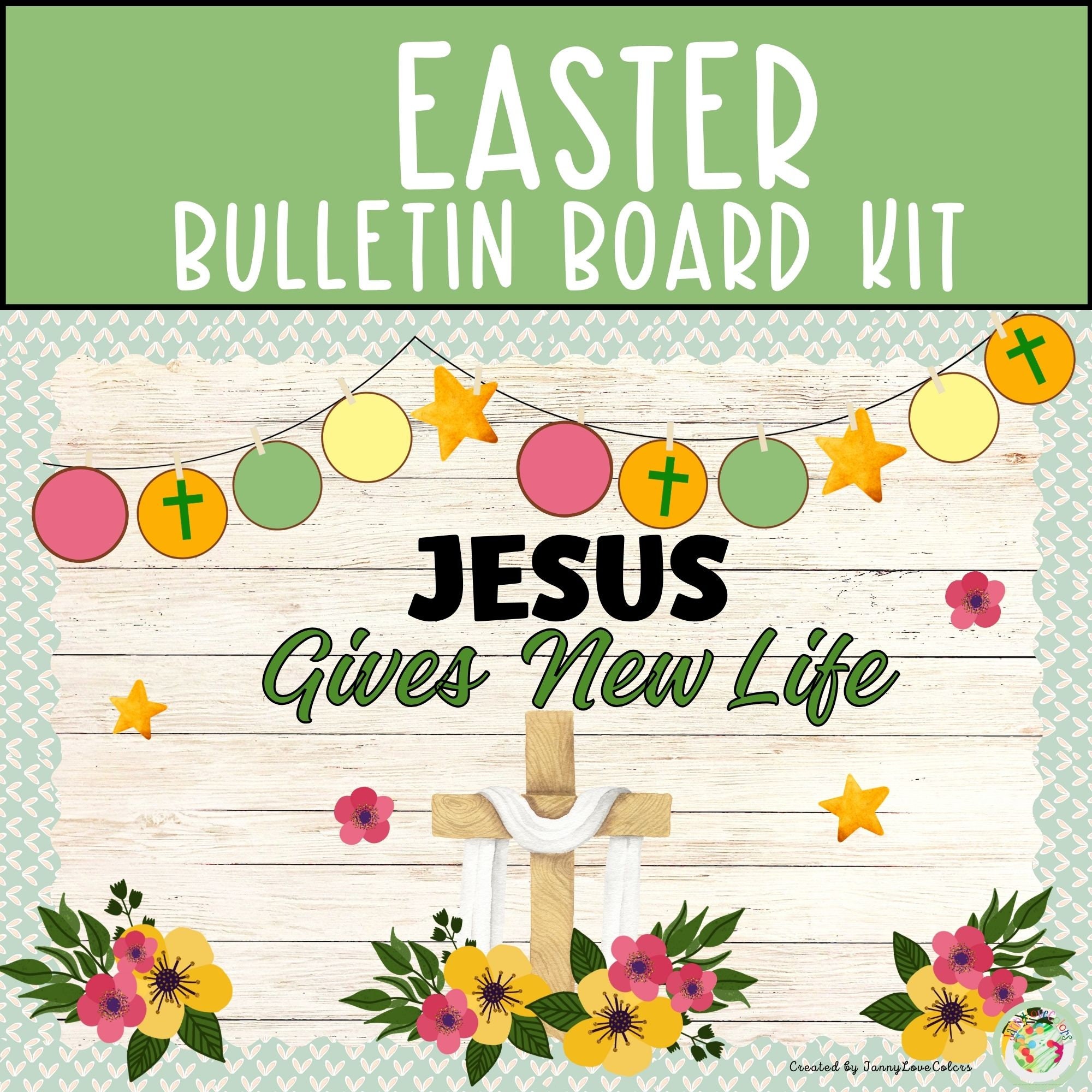 He is Risen Easter Bulletin Board Kit Spring Door Decor March/april ...