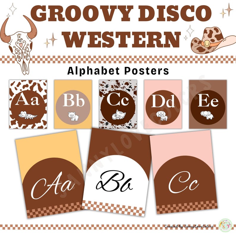 Groovy Disco Western Classroom Decor Bundle (editable PPT) - Etsy