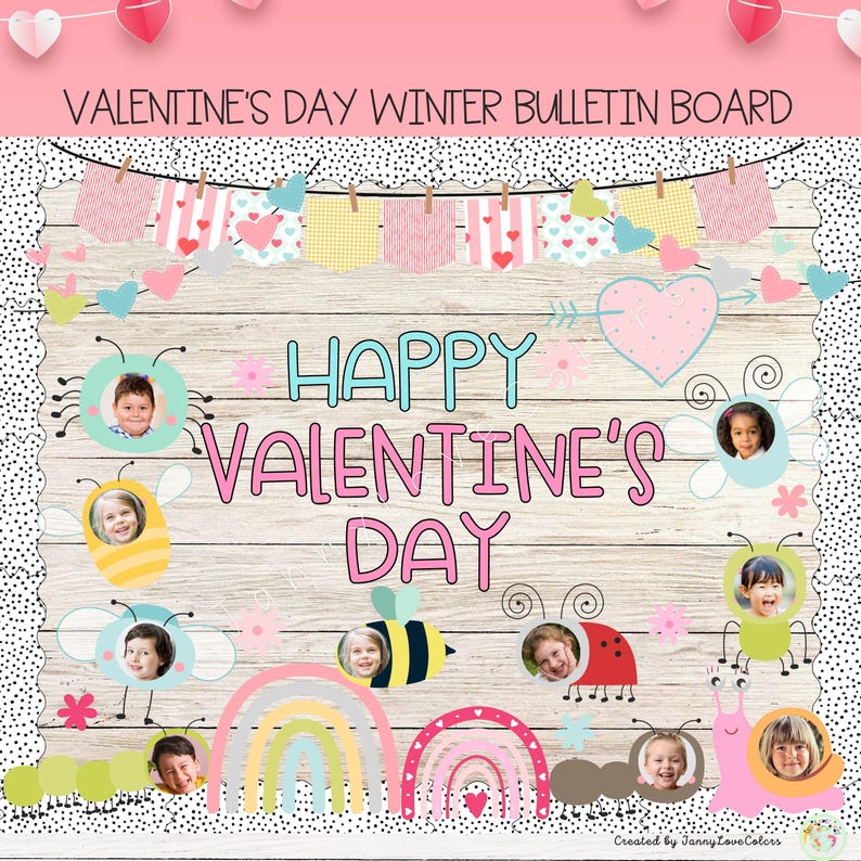 Love Bug Valentine's Day Bulletin Board: Editable Classroom Decor (PDF ...