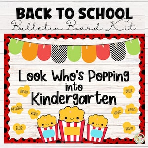 Back to School Popcorn Bulletin Board, Door Decor or Poster - Etsy
