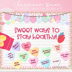 Valentine’s Day Bulletin Board | Healthy Habits Bulletin Board ...