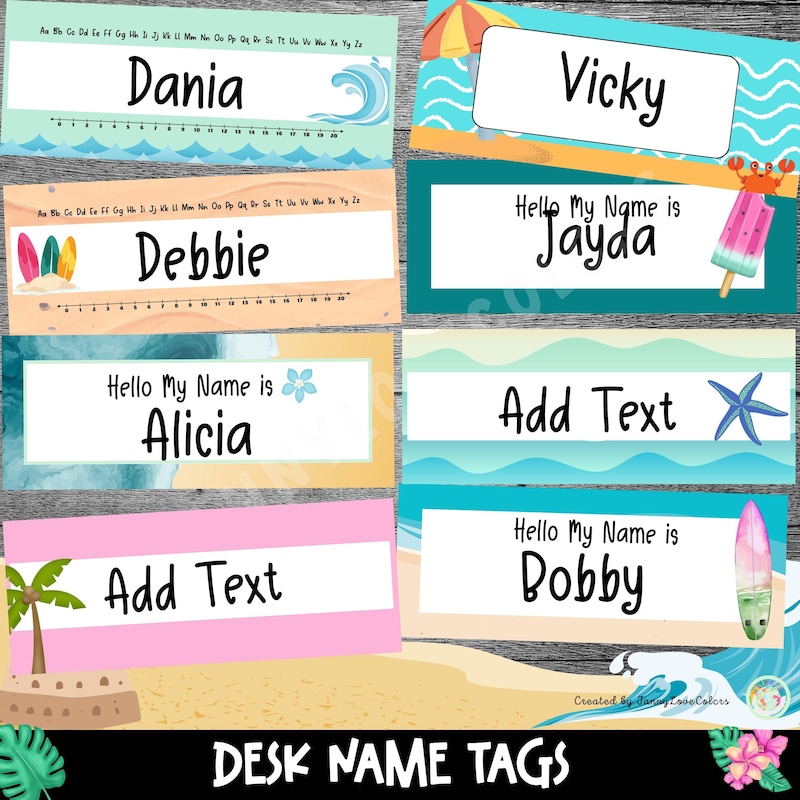 Summer Cubby Tags - Etsy