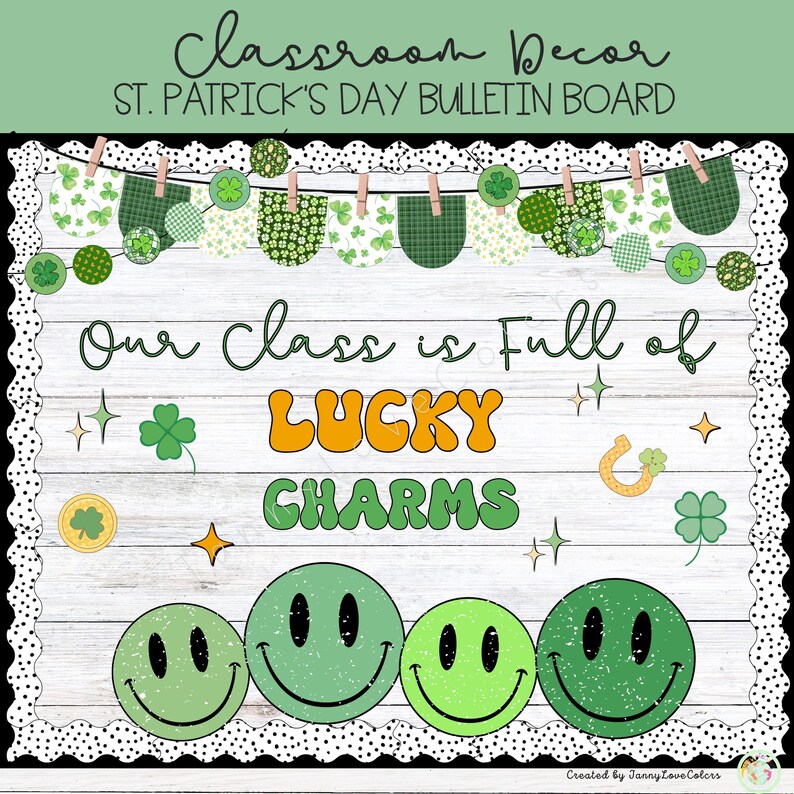 St. Patrick's Day Bulletin Board Shamrock Decor (digital Download) - Etsy