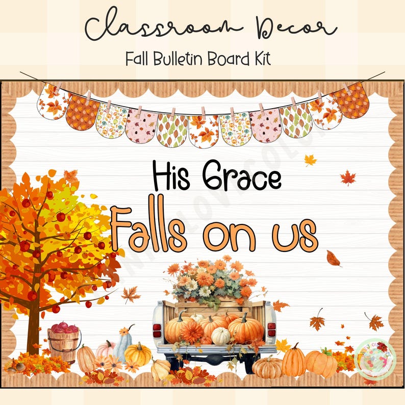 Christian Fall Bulletin Board Kit: Bible Verse Classroom Decor (PDF ...