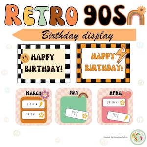 Retro 90s Theme Classroom Decor BUNDLE | Printable | Digital Download ...