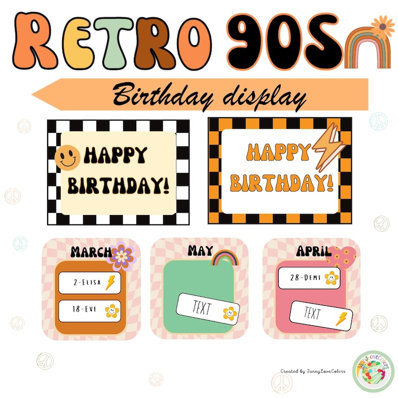 Retro 90s Theme Classroom Decor BUNDLE Printable Digital Download - Etsy