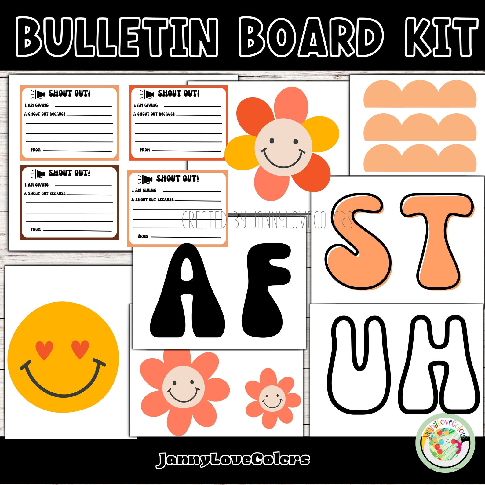 Staff Shout Outs Bulletin Board Letters Shout Out Cards Groovy ...