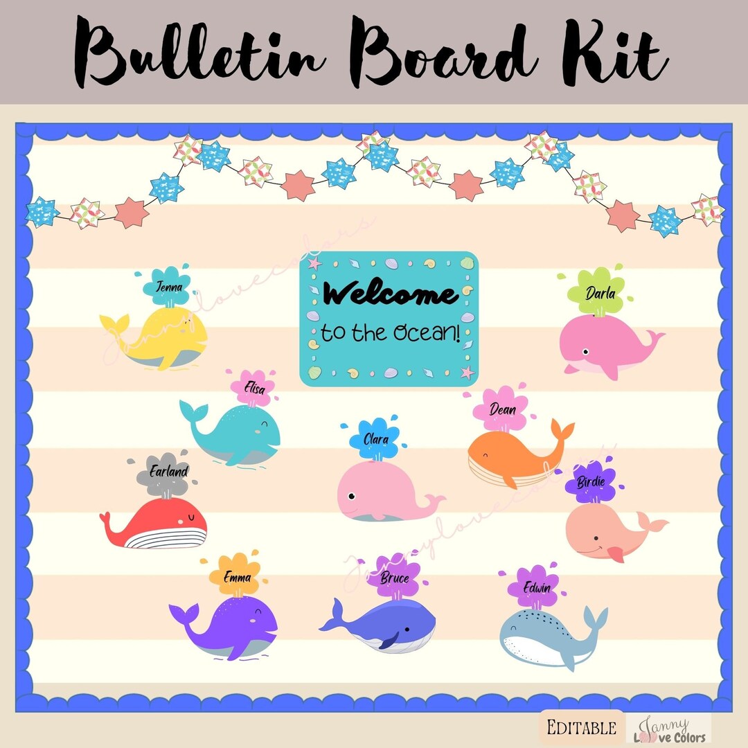 Classroom Decor - Whale Class Door Decor | Editable - Etsy