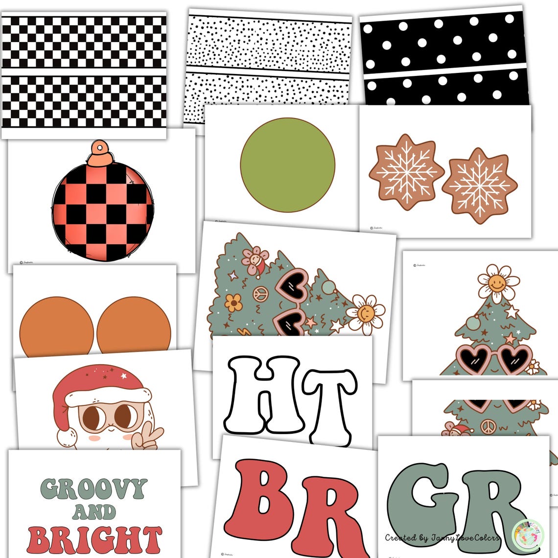 Retro Christmas Bulletin Board Kit: Groovy Classroom Decor (digital ...