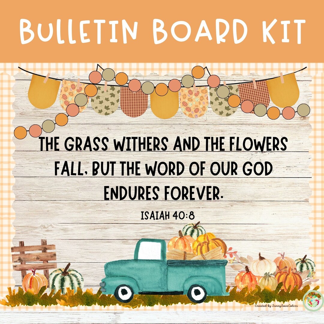 Thanksgiving Bulletin Board Kit: Christian Classroom Decor (digital ...