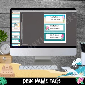 Beach Theme Classroom Name Tags, Editable Summer Labels (PPT, PDF) - Etsy