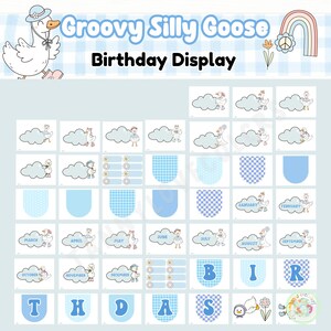 Classroom Birthday Chart, Birthday Bulletin Board, Groovy Silly Goose ...