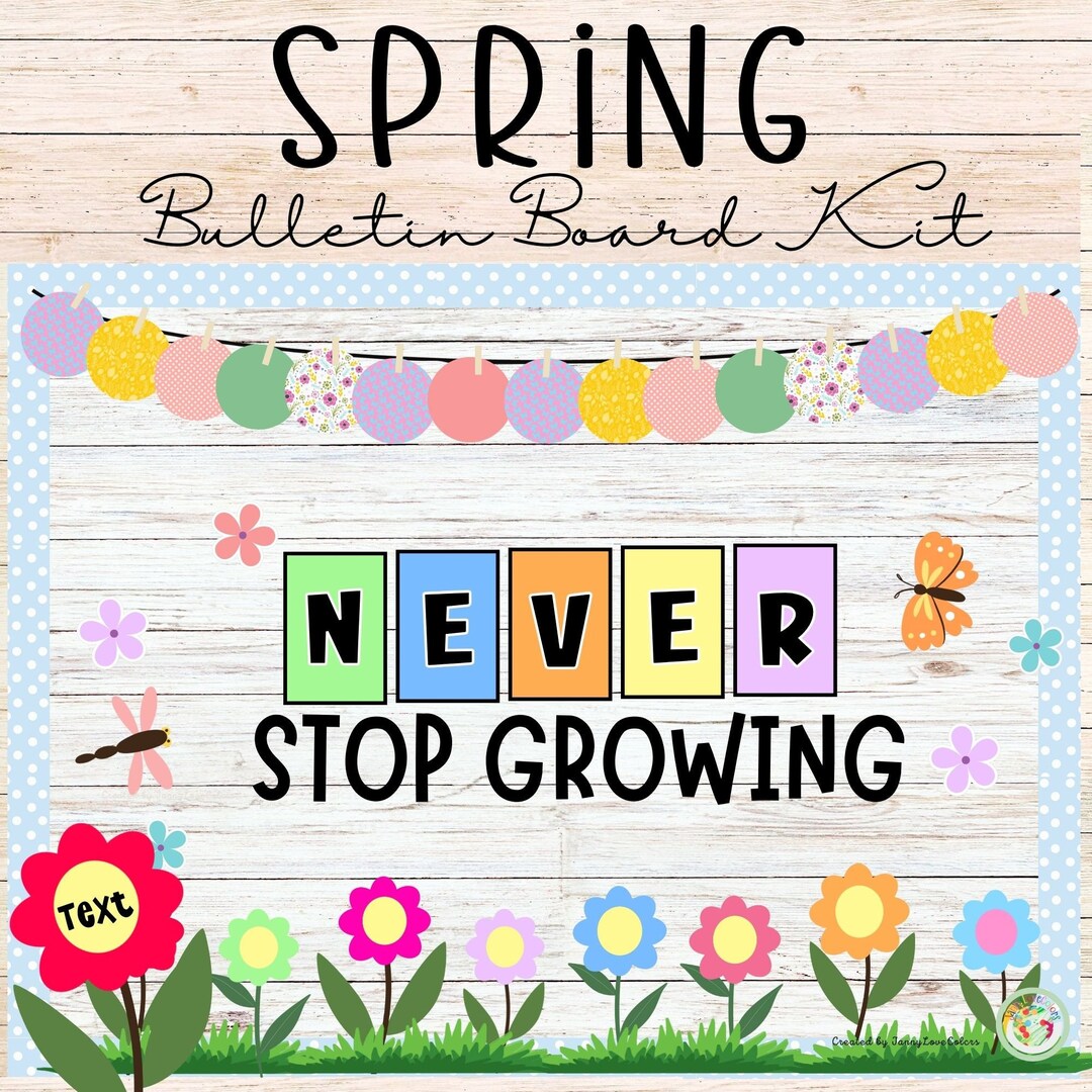 Spring Bulletin Board Classroom Decor Kit Printable - Etsy
