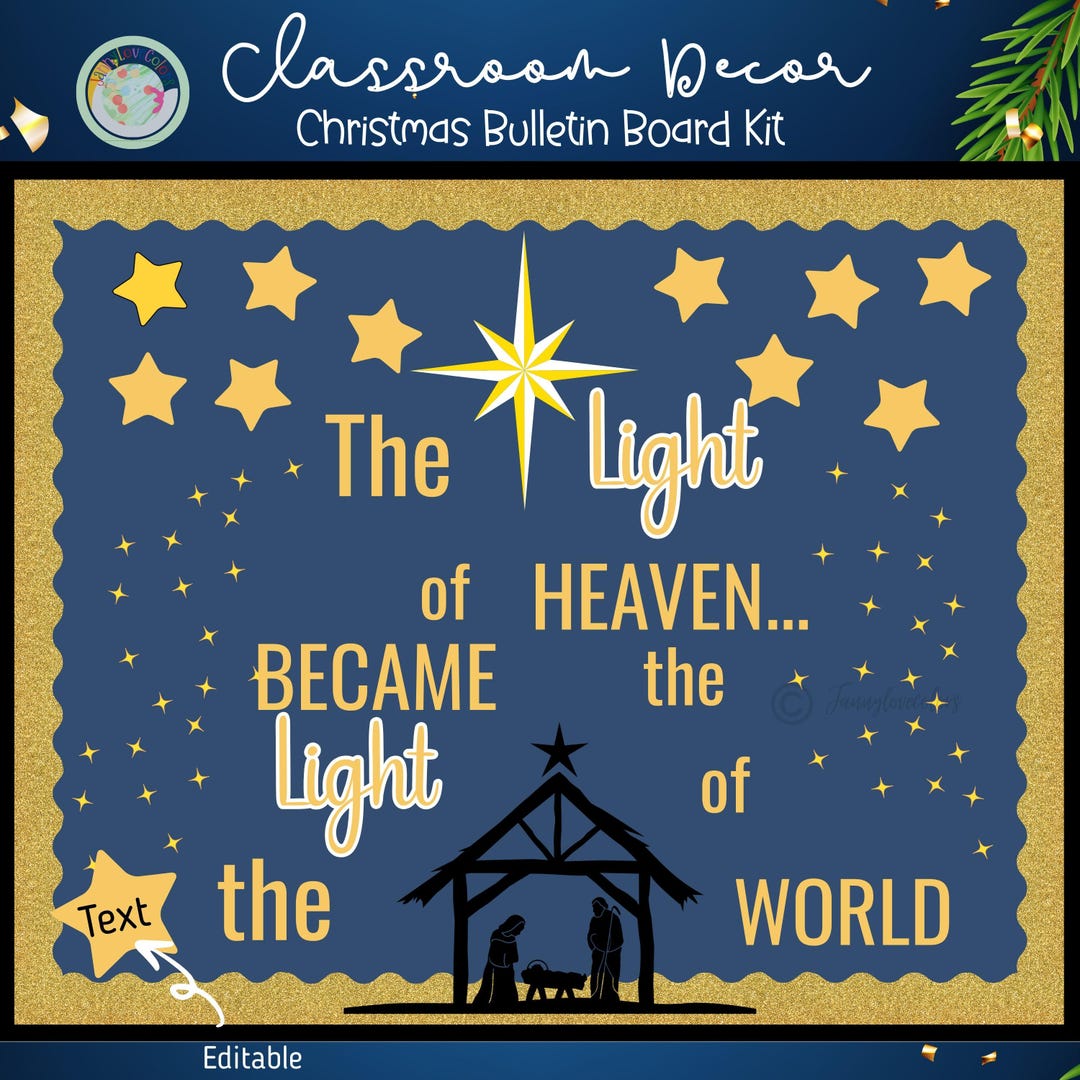 Christmas Bulletin Board Kit | Classroom Nativity Scene Decor ...