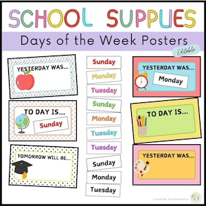 School Supplies Classroom Decor Bundle Digital Download - Etsy