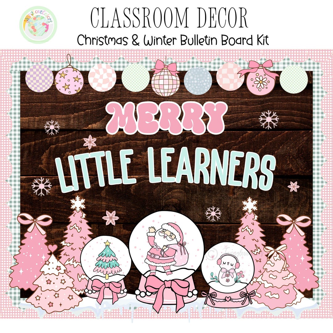 Christmas Bulletin Board Kit | Winter Classroom Decor | Pastel ...