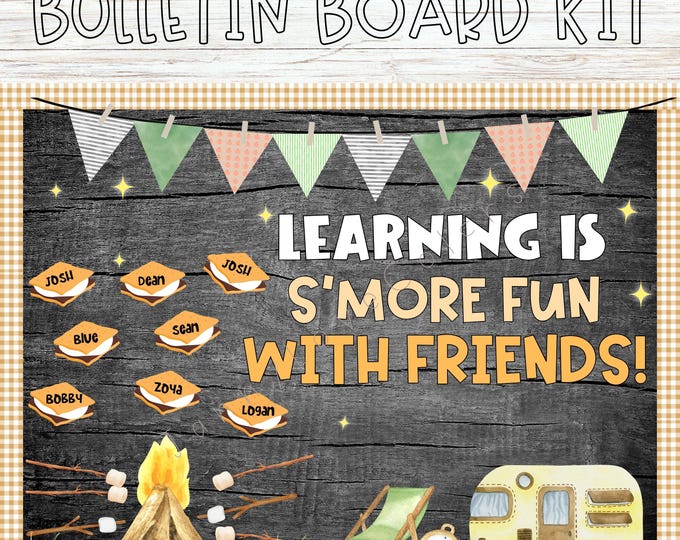 Back to School Bulletin Board | Printable S'mores New Bulletin Board ...