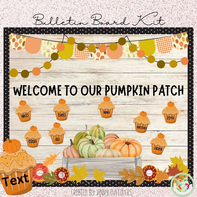 Fall Bulletin Board or Door Decor Kit Pumpkins Bulletin Board - Etsy