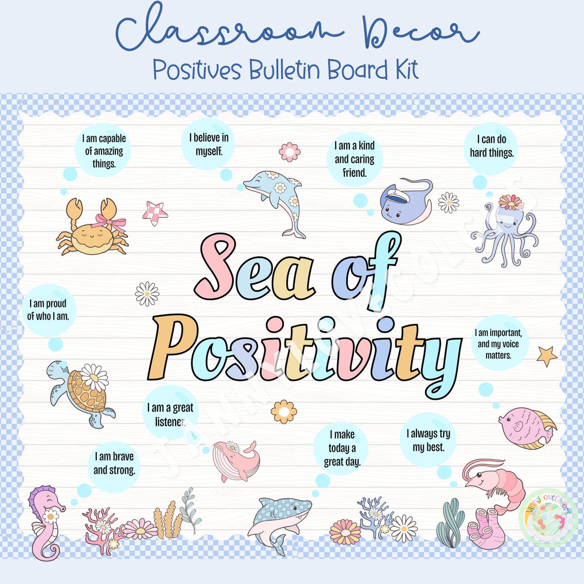 Under the Sea Affirmations Bulletin Board Kit | Positive Classroom ...