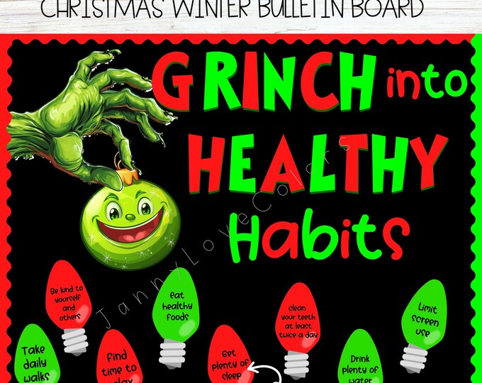 Christmas/december/winter Health Bulletin Board/door Decor Kit for ...