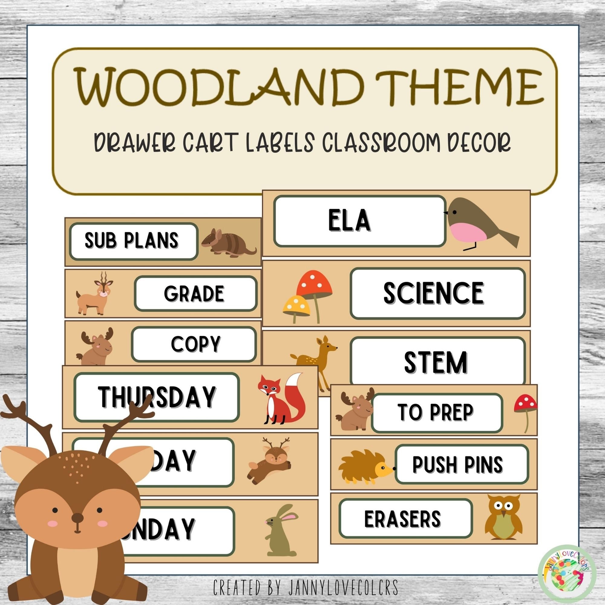 Woodland Animal Theme Classroom Decor Bundle, Printable, Easy Bulletin ...
