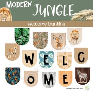 Modern Jungle Classroom Decor Bundle: Editable Safari Theme - Etsy