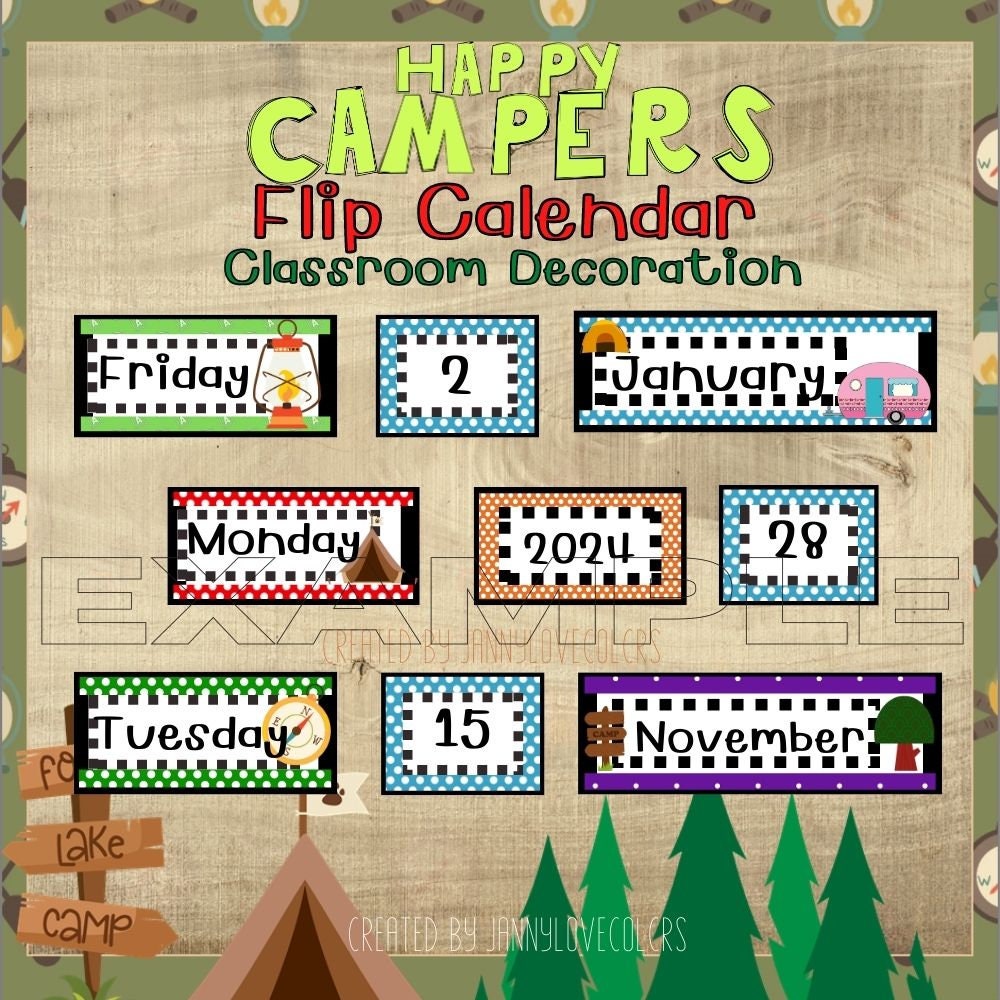 Happy Camper Back to School Classroom Decor, Bulletin Board Kit ...