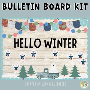 Winter Bulletin Board Kit, Classroom Decor Polar Bear Bulletin Board ...