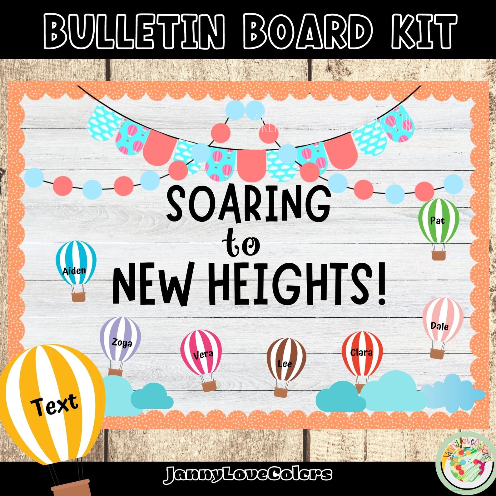 Soaring to New Heights Hot Air Balloon Bulletin Board Door - Etsy