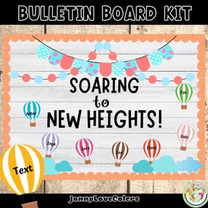 Soaring to New Heights | Hot Air Balloon Bulletin Board | Door Decor ...