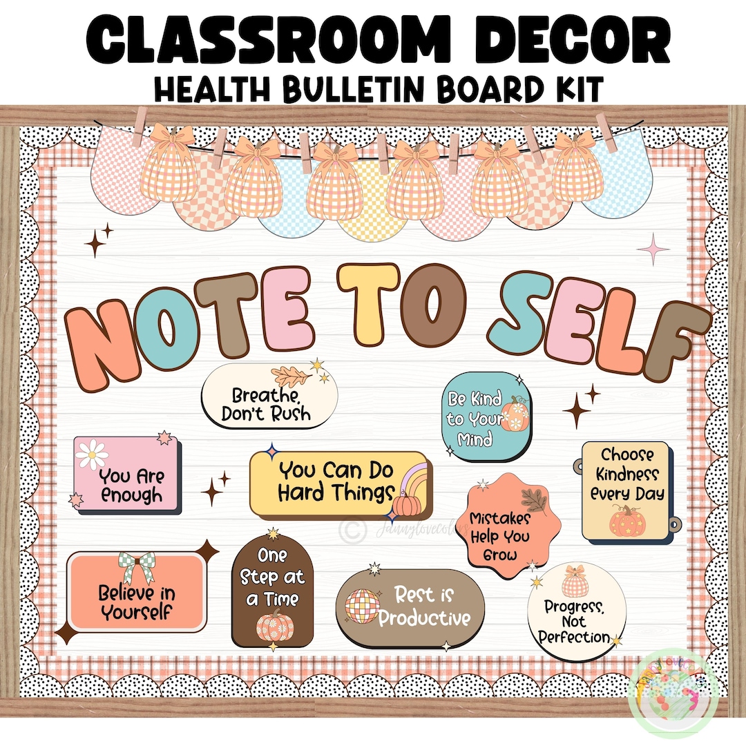 Note to Self Mental Health Bulletin Board Kit | Growth Mindset ...