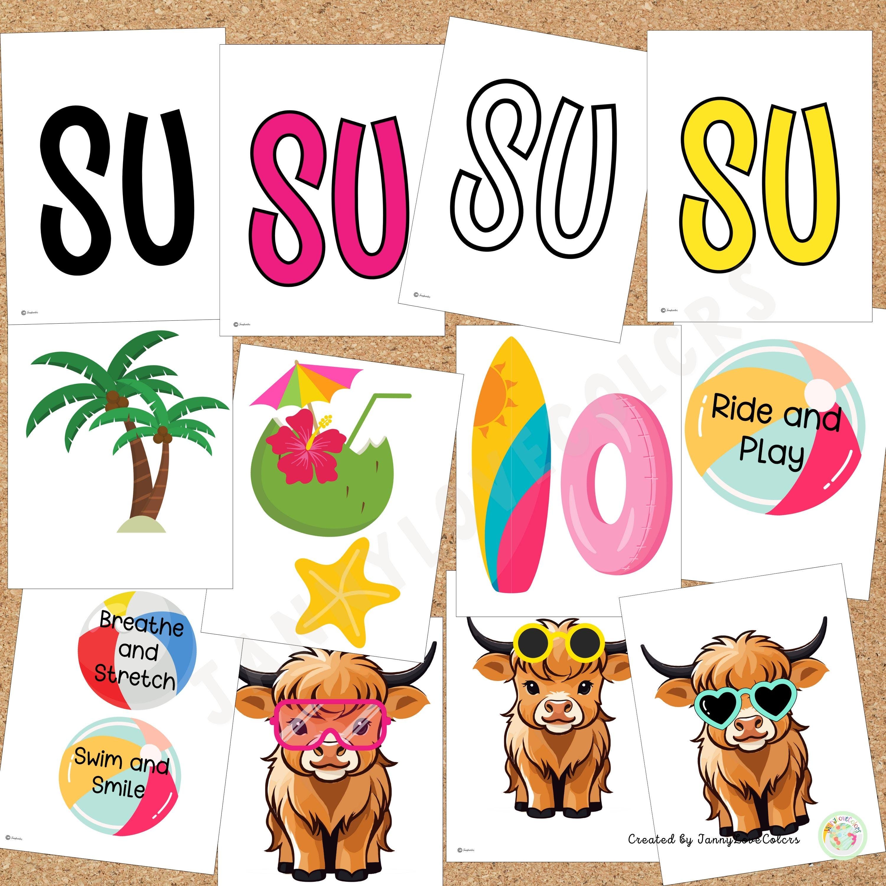 Highland Cow Summer Bulletin Board Kit: Mental Health Classroom Decor ...