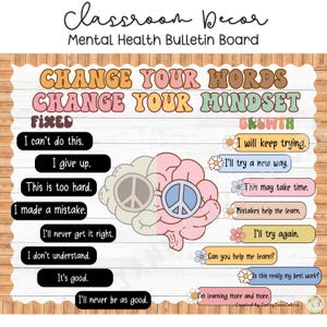 Change Your Mindset Bulletin Board, Growth Mindset Mental Health ...