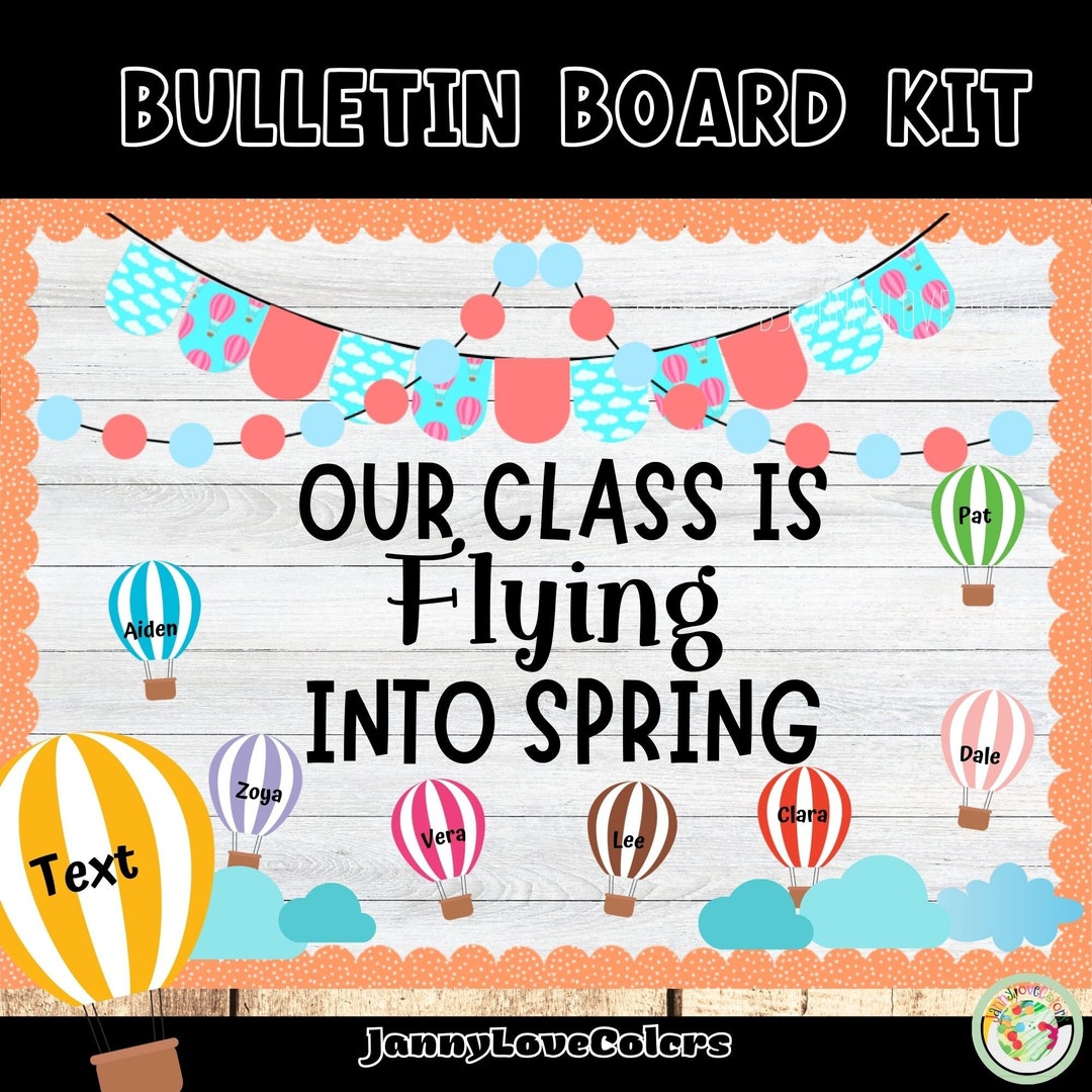 Soaring to New Heights | Hot Air Balloon Bulletin Board | Door Decor ...