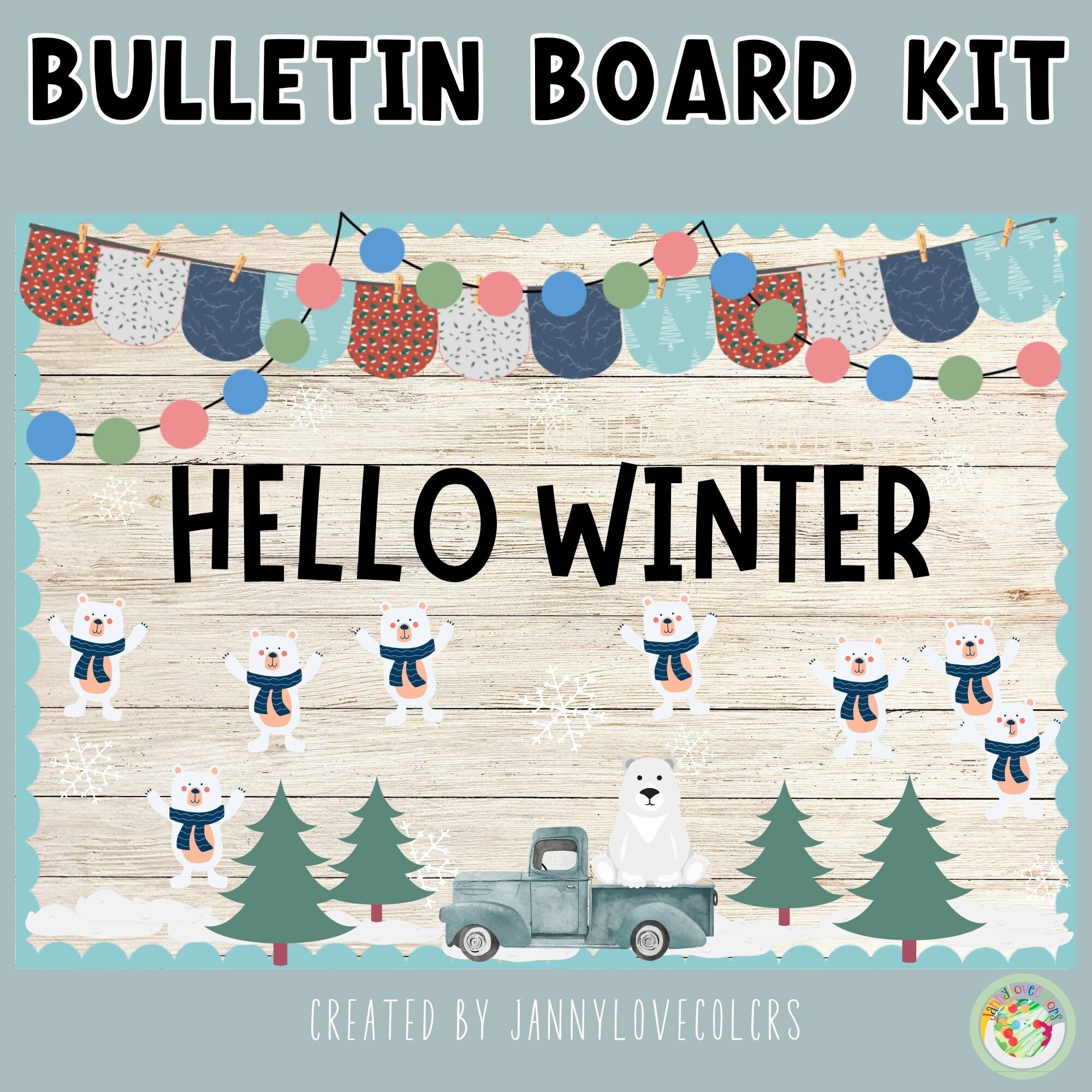 Winter Bulletin Board Kit Classroom Decor Polar Bear Bulletin - Etsy