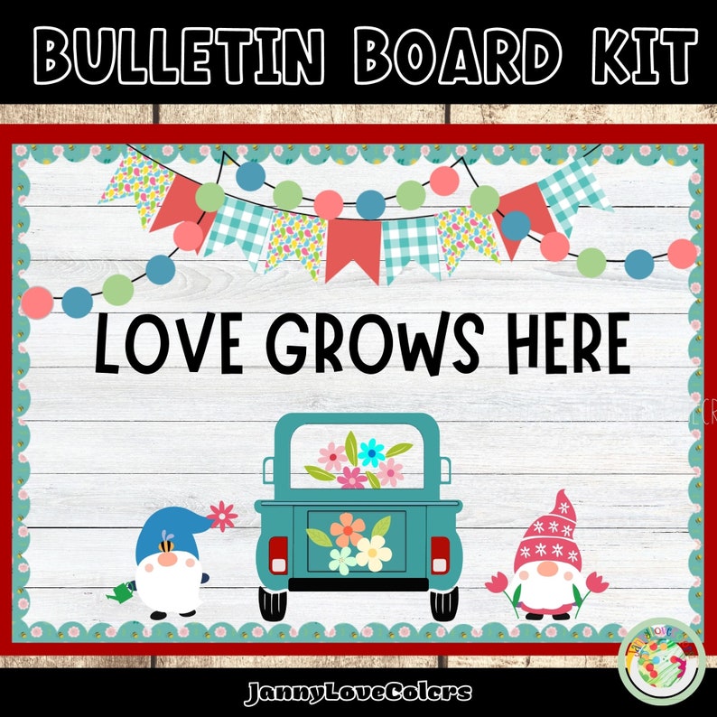 Gnomes Bulletin Board Spring Flowers Classroom Decoration - Etsy