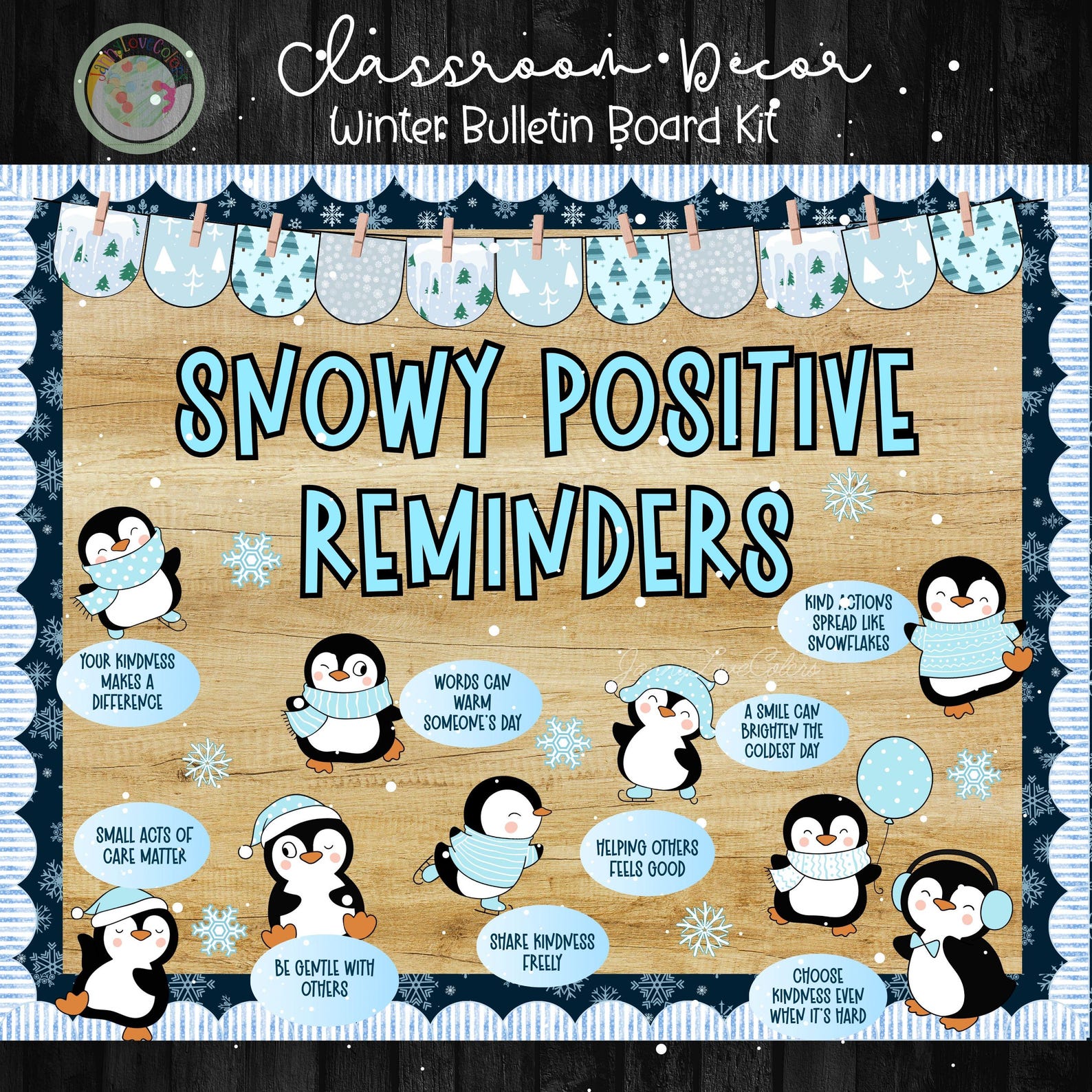 Winter Wellness Reminders Bulletin Board | Penguin SEL Classroom Decor ...