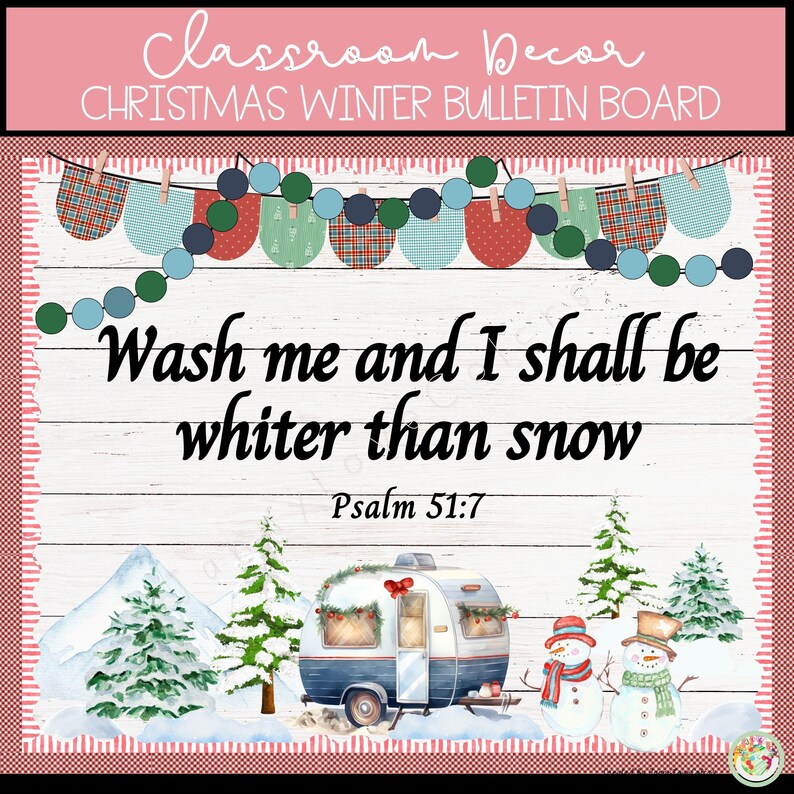 Christian Winter Bulletin Board Kit: Religious Classroom Decor (digital ...