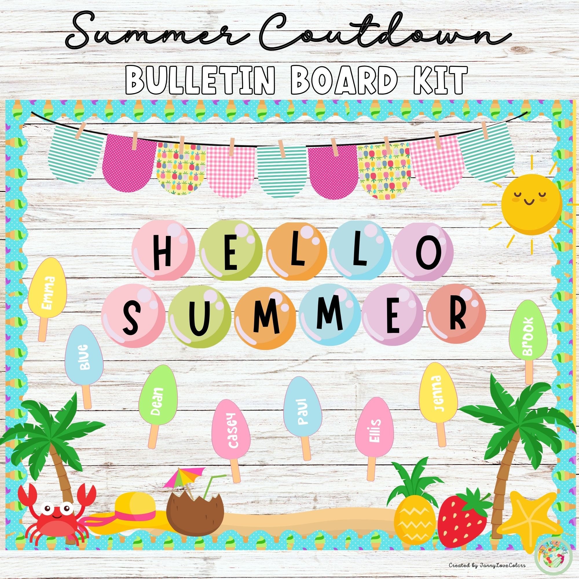 Countdown to Summer Bulletin Board Kit for Teachers and Classroom Decor ...