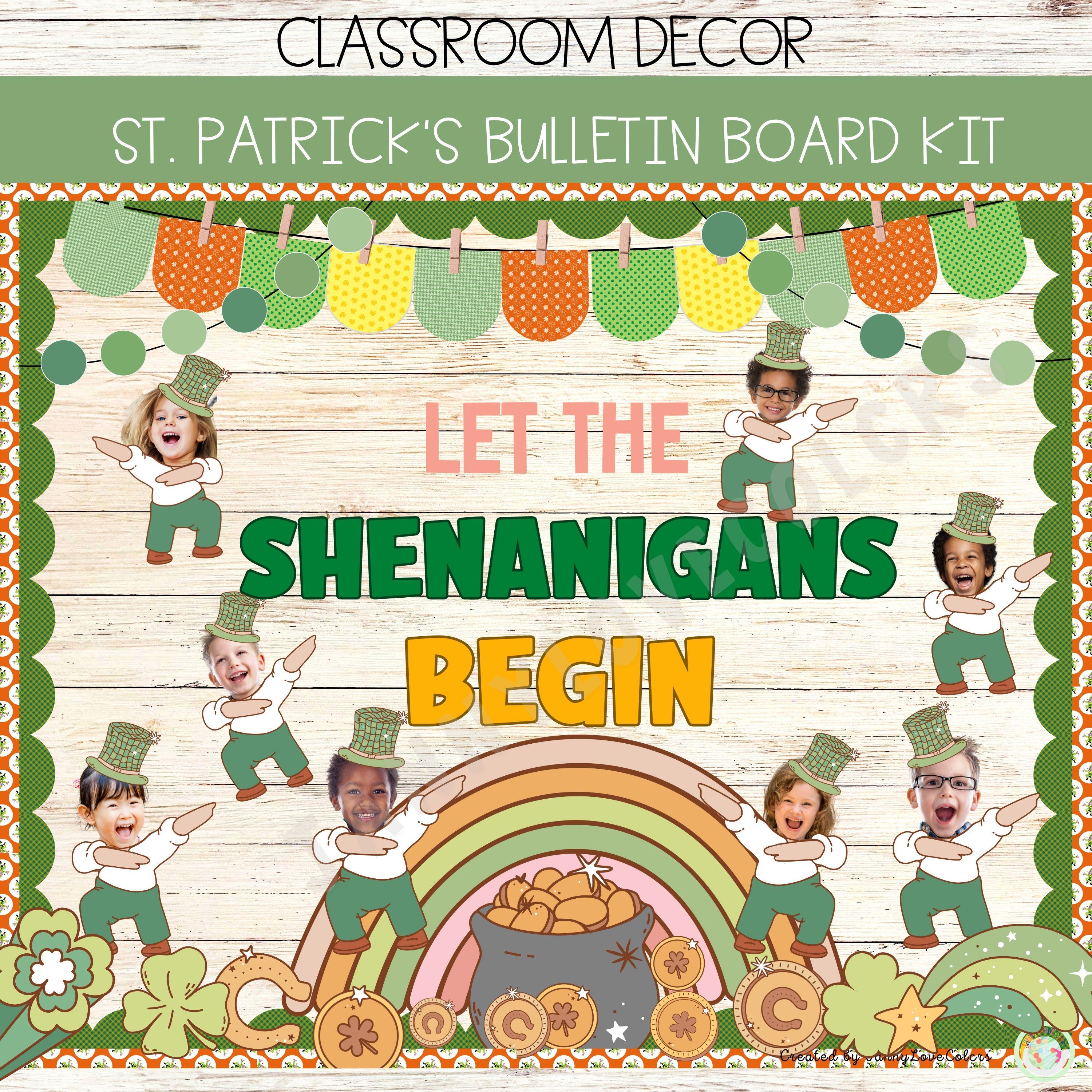 St. Patrick's Day Bulletin Board Kit: Leprechaun Classroom Decor ...