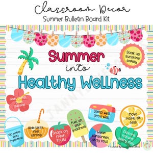 Summer Healthy Habits Bulletin Board Kit: Classroom Decor (printable ...