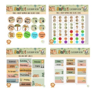 Safari Classroom Decor Bundle: Neutral Animal Theme (digital Download ...