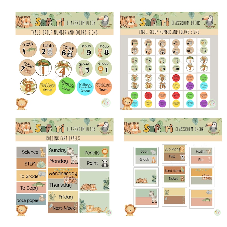 Safari Classroom Decor Bundle: Neutral Animal Theme (digital Download ...