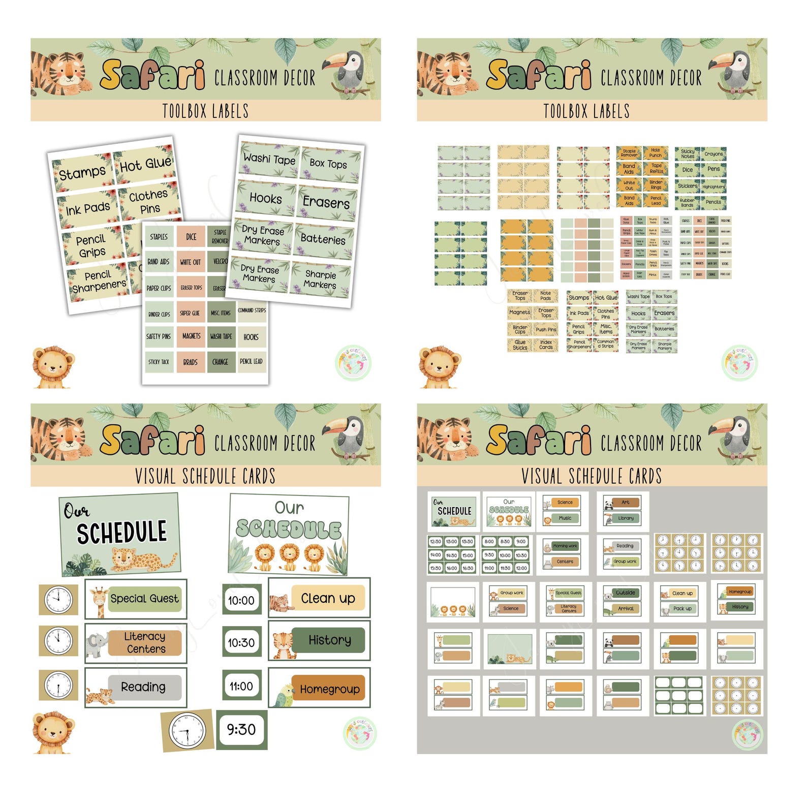 Safari Classroom Decor Bundle: Neutral Animal Theme (digital Download ...