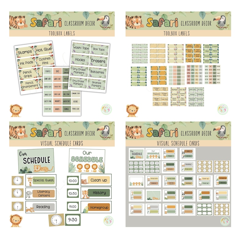Safari Classroom Decor Bundle: Neutral Animal Theme (digital Download ...