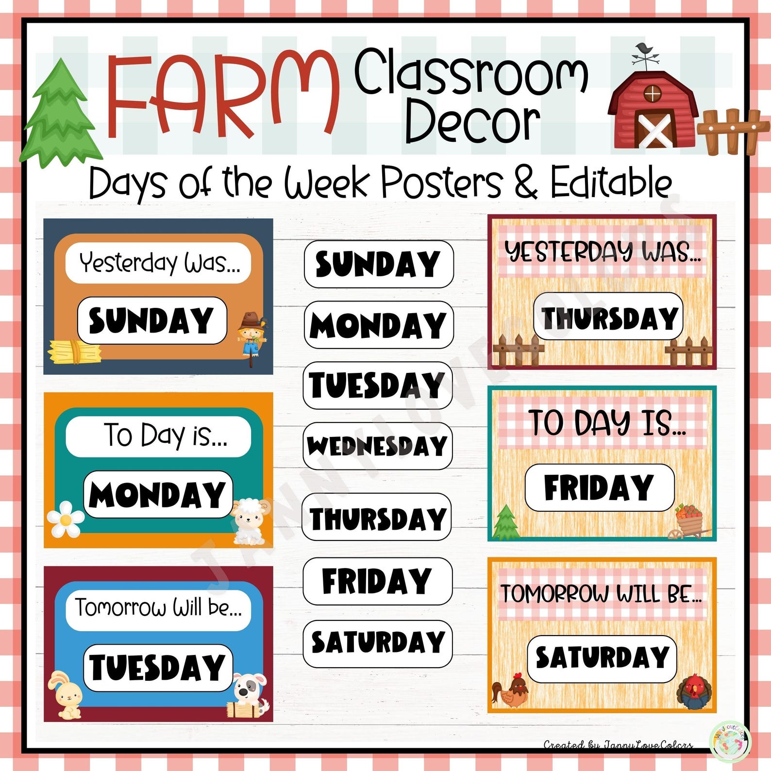 Farm Classroom Decor Bundle: Editable Teacher Resources - Etsy