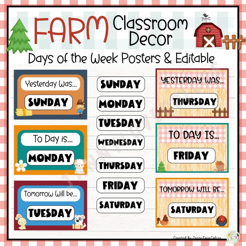 Farm Classroom Decor Bundle: Editable Teacher Resources - Etsy