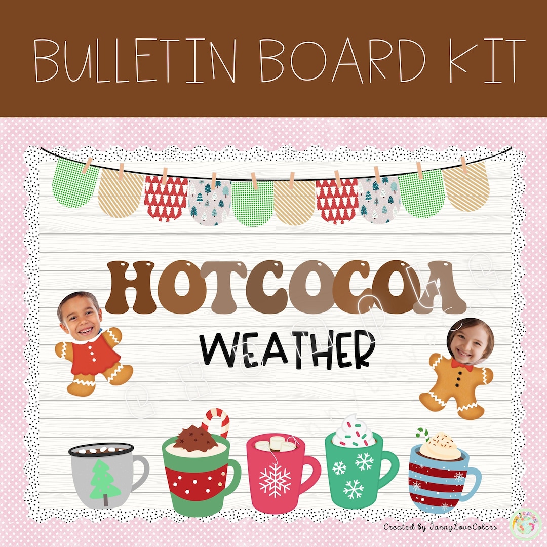 Hot Cocoa Bulletin Board Kit Door Classroom Decor Winter Bulletin ...