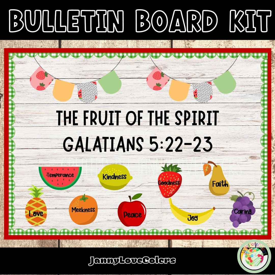Fruit of the Spirit Christian Church Bulletin Board Kit-summer Bible ...