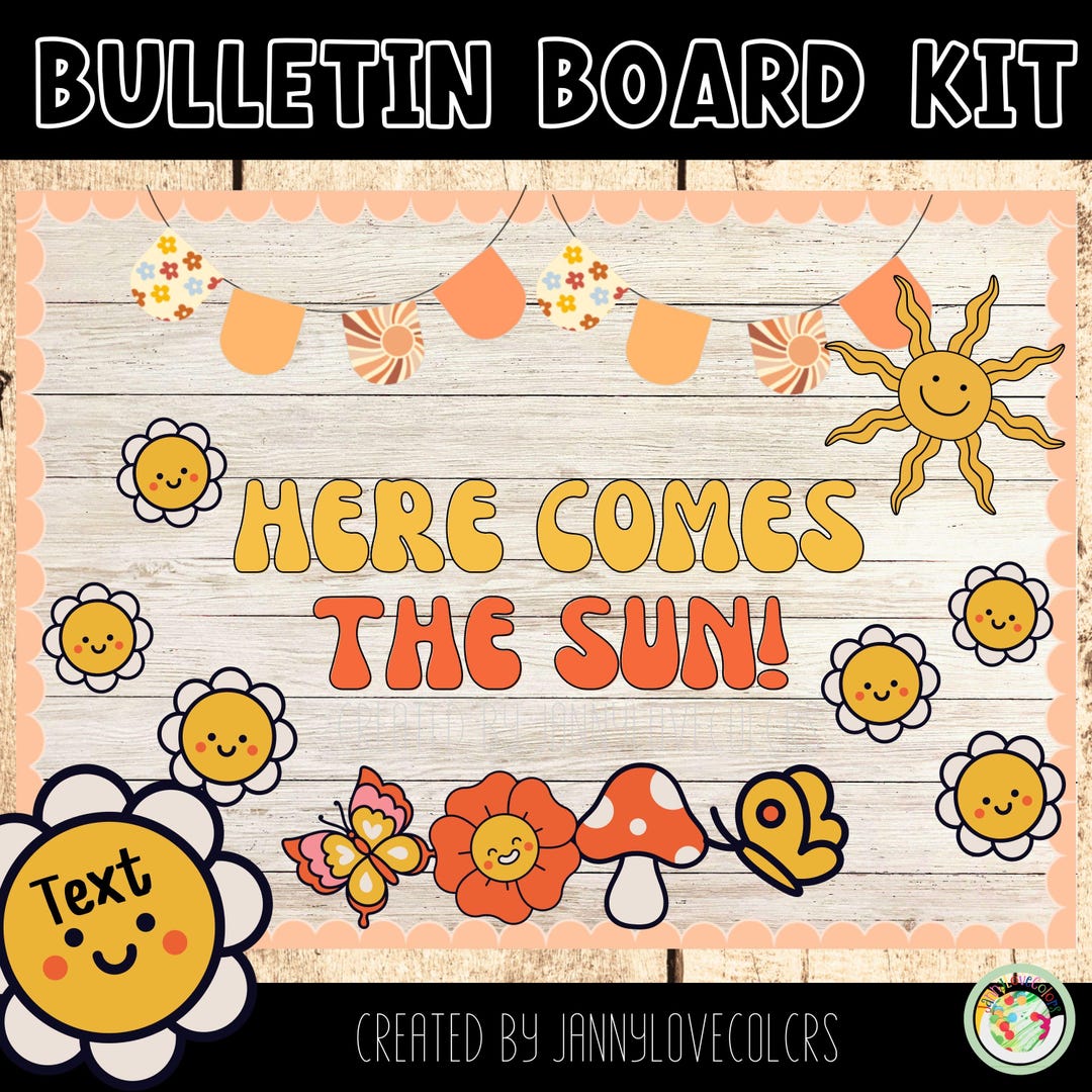 Retro Sunshine Bulletin Board | Summer Bulletin Board Kit | Be the ...